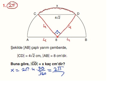 Acil matematik geometri soru bankası çember çevresi A çözümleri ...