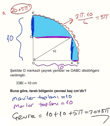 Acil matematik geometri soru bankası çember çevresi A çözümleri ...