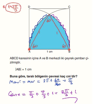 Acil matematik geometri soru bankası çember çevresi A çözümleri ...
