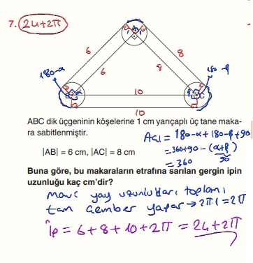 Acil matematik geometri soru bankası çember çevresi A çözümleri ...